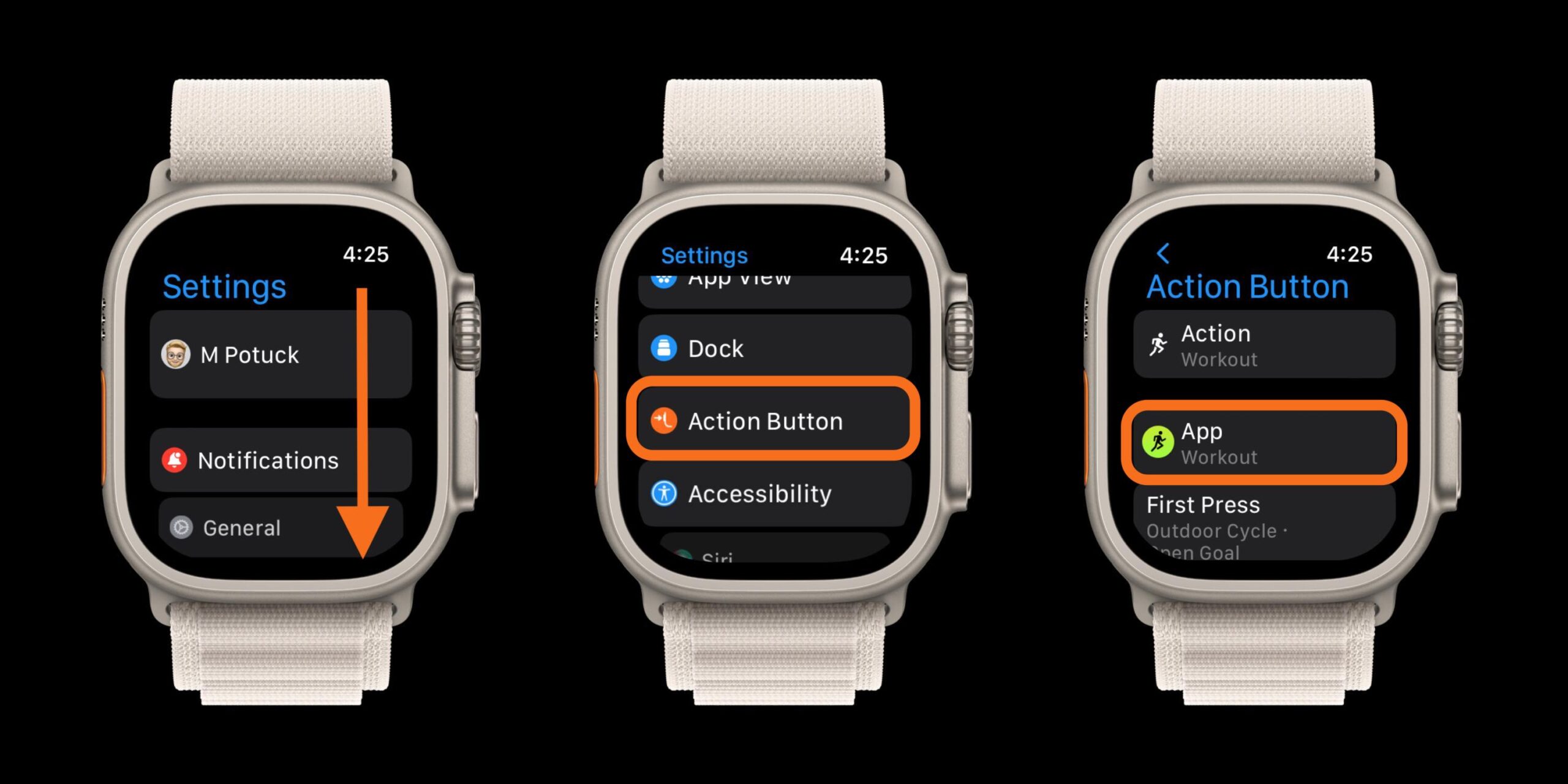 Apple Watch Ultra : utilisations et paramétrage du bouton Action