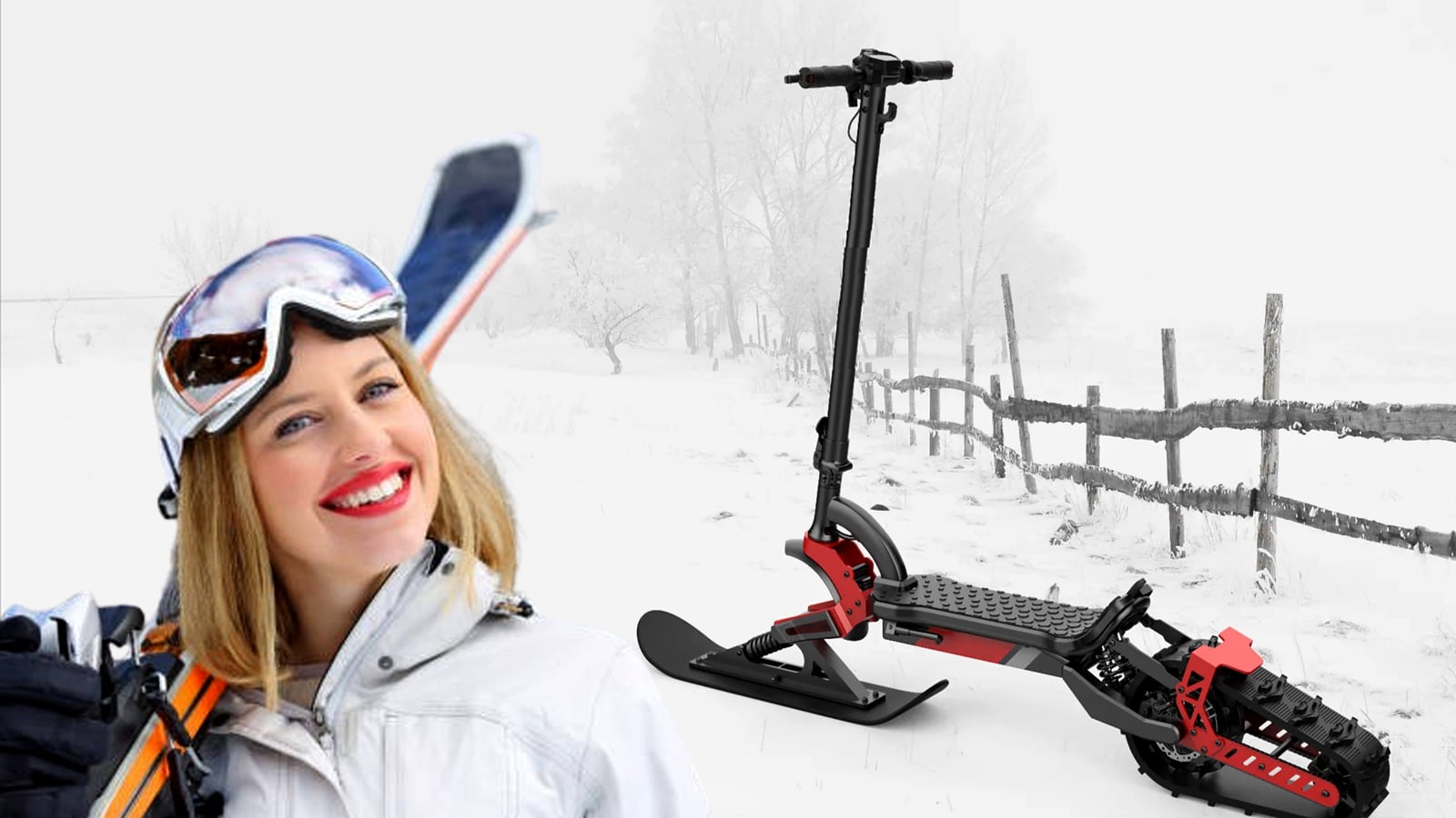 Cette trottinette électrique se transforme en snowscoot pour rouler en ...