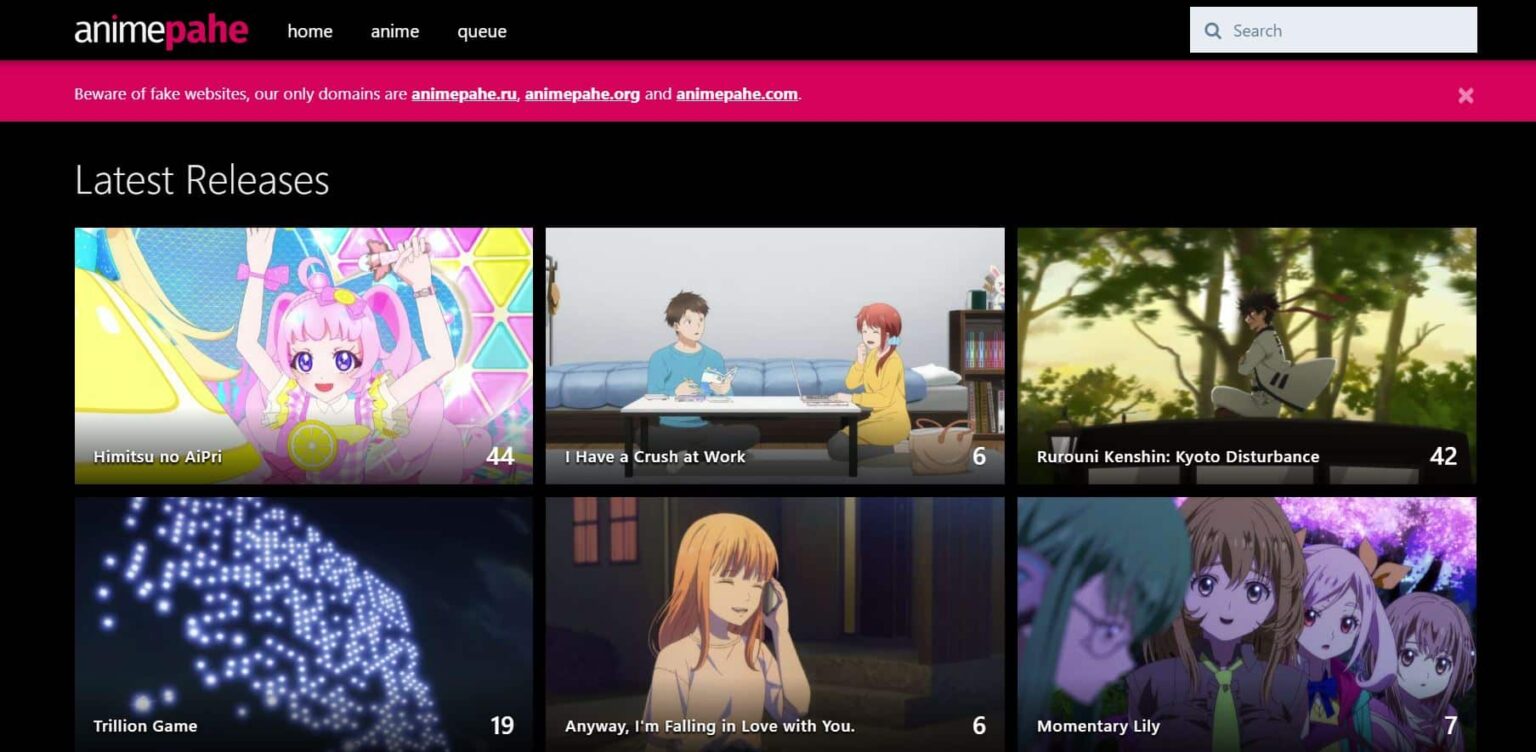 Rendez-vous sur cette URL pour streamer sur Animepahe